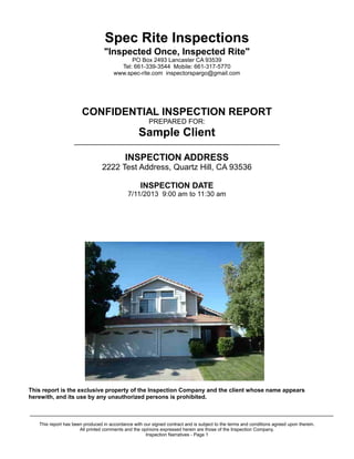 Sample Home Inspection Report | PDF