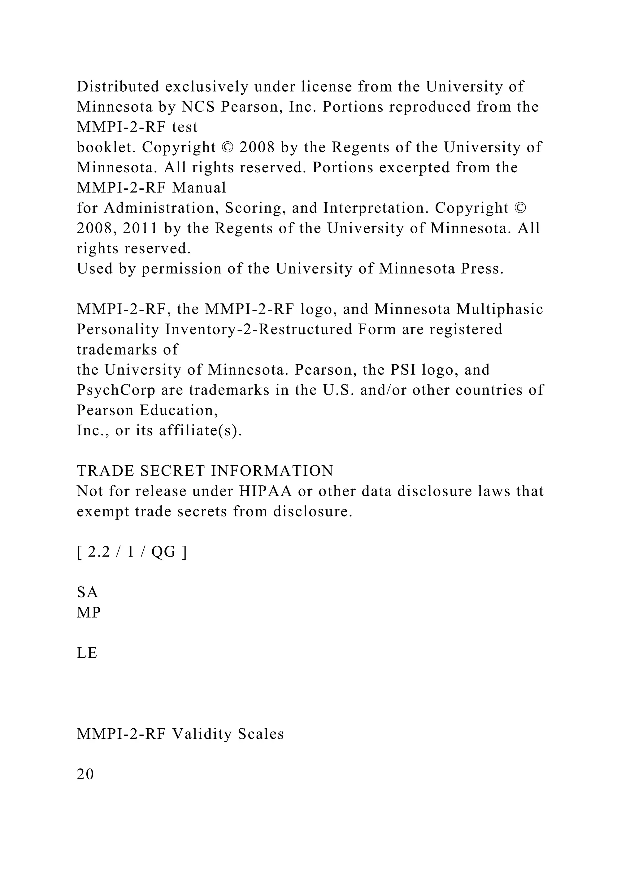 SAMPLE REPORTCase descriptions do not accompany MMPI-2-RF .docx