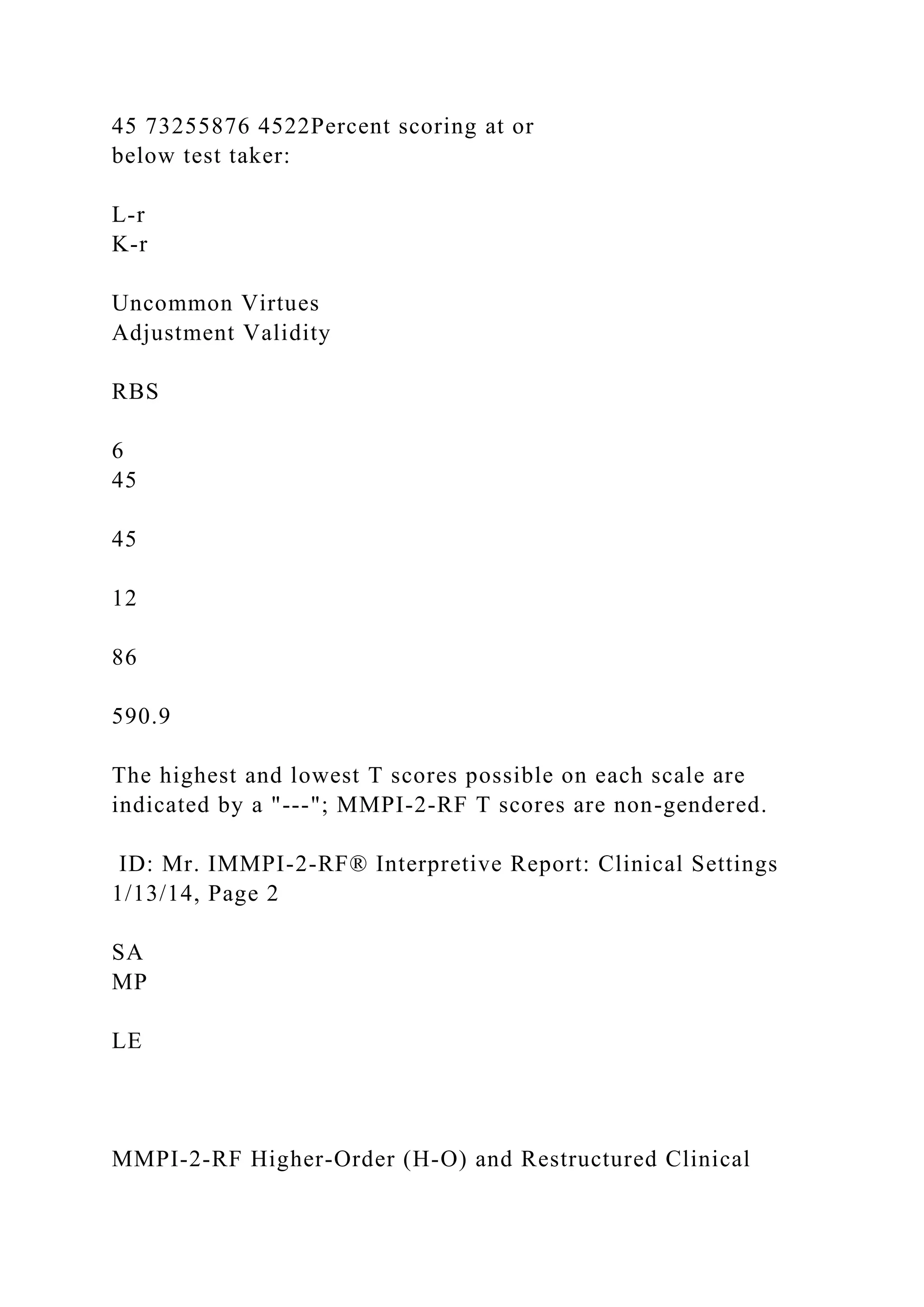 SAMPLE REPORTCase descriptions do not accompany MMPI-2-RF .docx