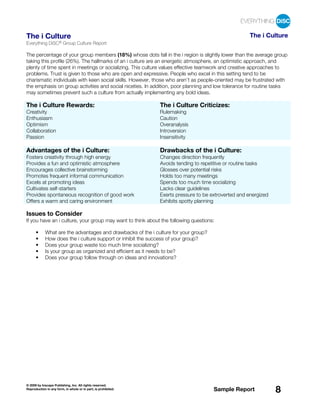 Everything DiSC - Sample Group Culture Report | PDF