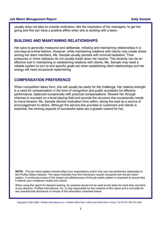 Sample Report Of PSI Management Report | PDF