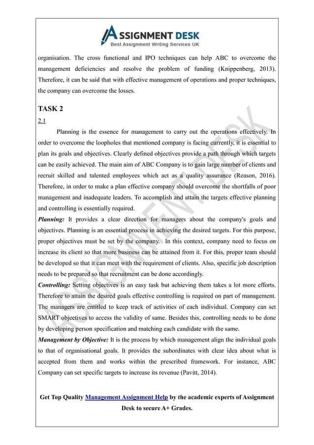 Sample report on managing business activities | PDF