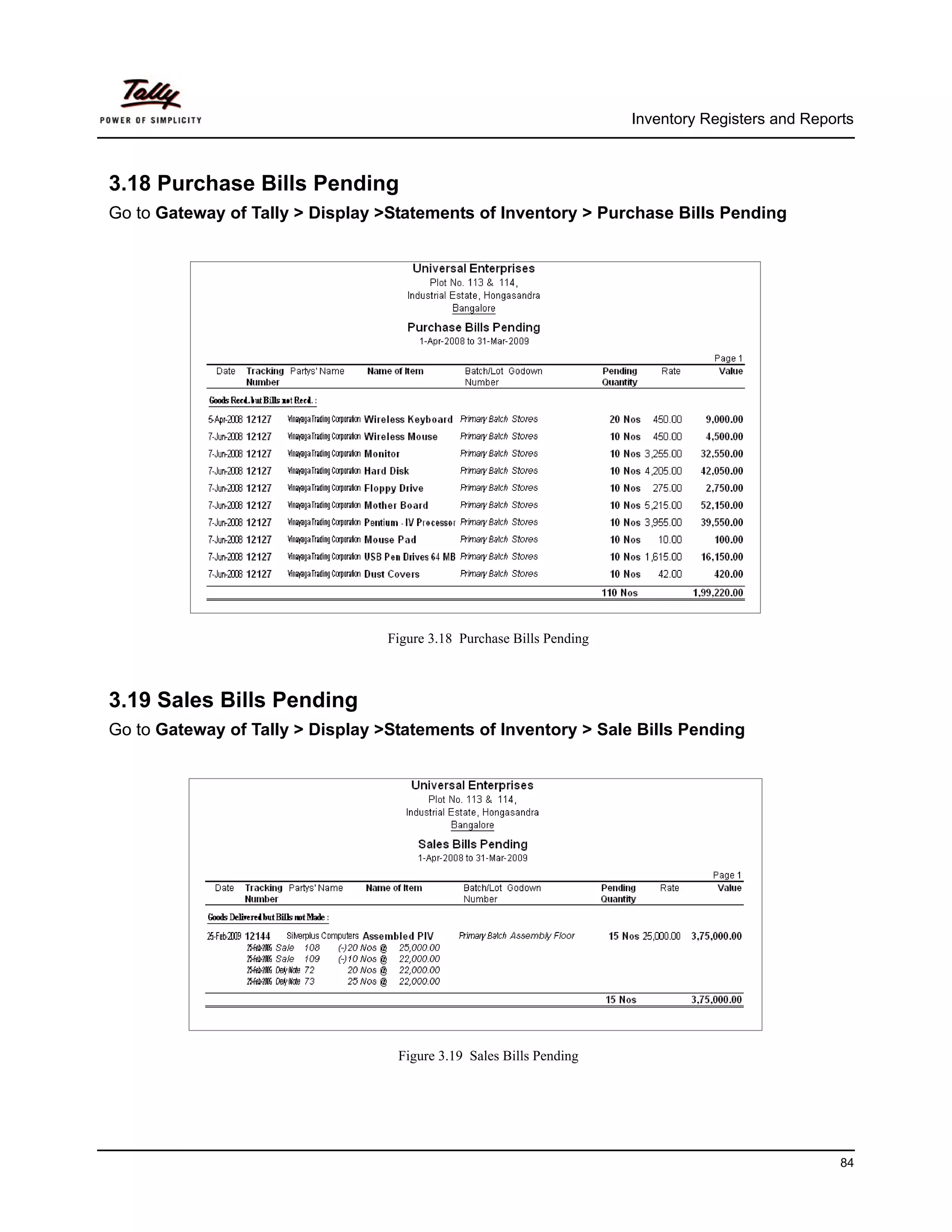 Sample reports in tally erp 9 | PDF