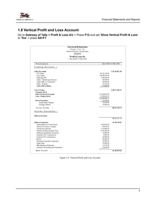 Sample reports in tally erp 9 | PDF