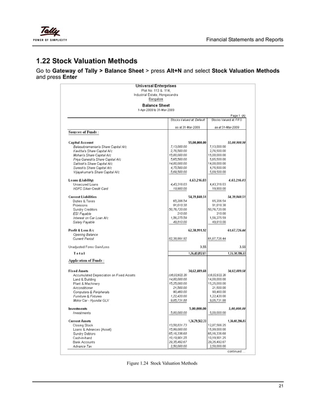 Sample reports in tally erp 9 | PDF