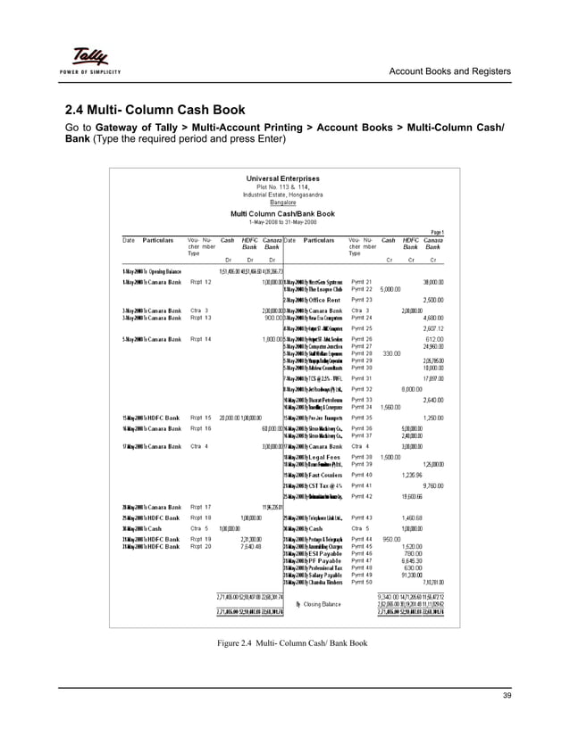 Sample reports in tally erp 9 | PDF