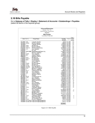 Sample reports in tally erp 9 | PDF