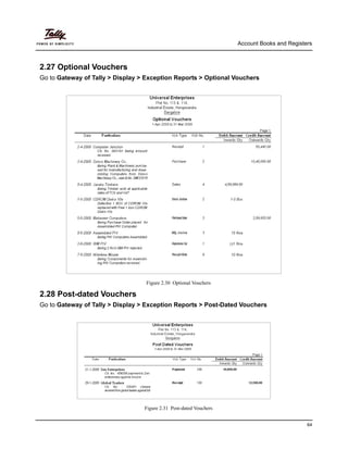 Sample reports in tally erp 9 | PDF