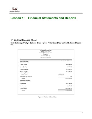 Sample reports in tally erp 9 | PDF