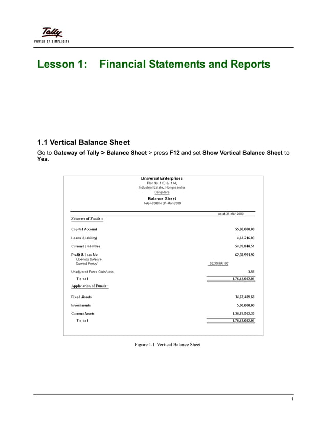 Sample reports in tally erp 9 | PDF