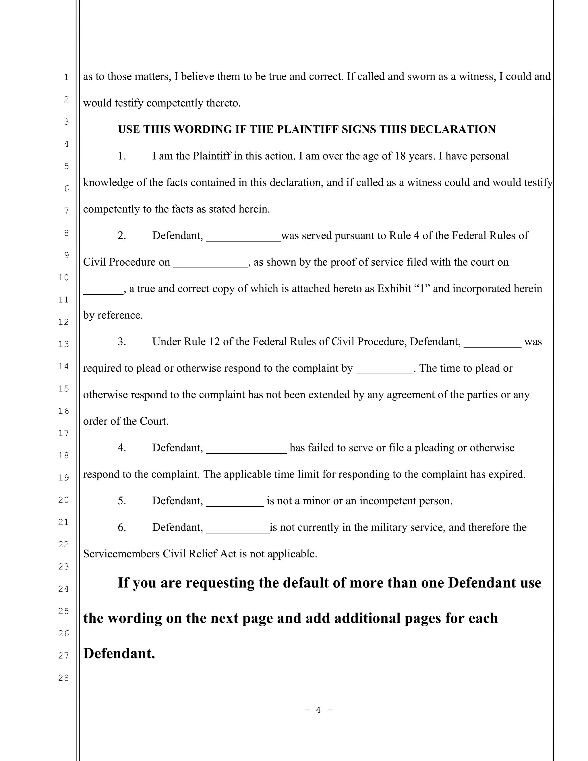Sample request for entry of default under rule 55(a) in United States ...
