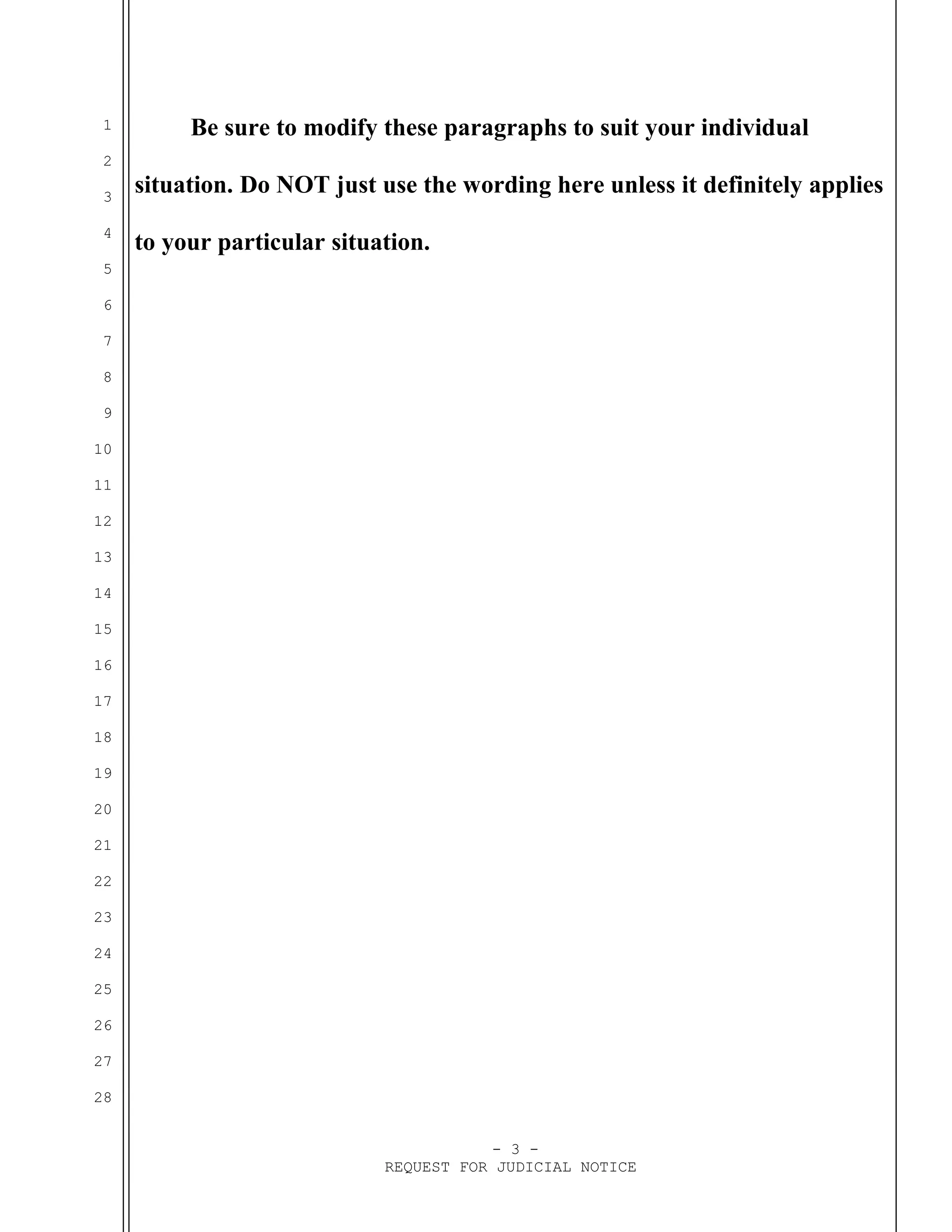 Sample request for judicial notice in United States District Court | DOC