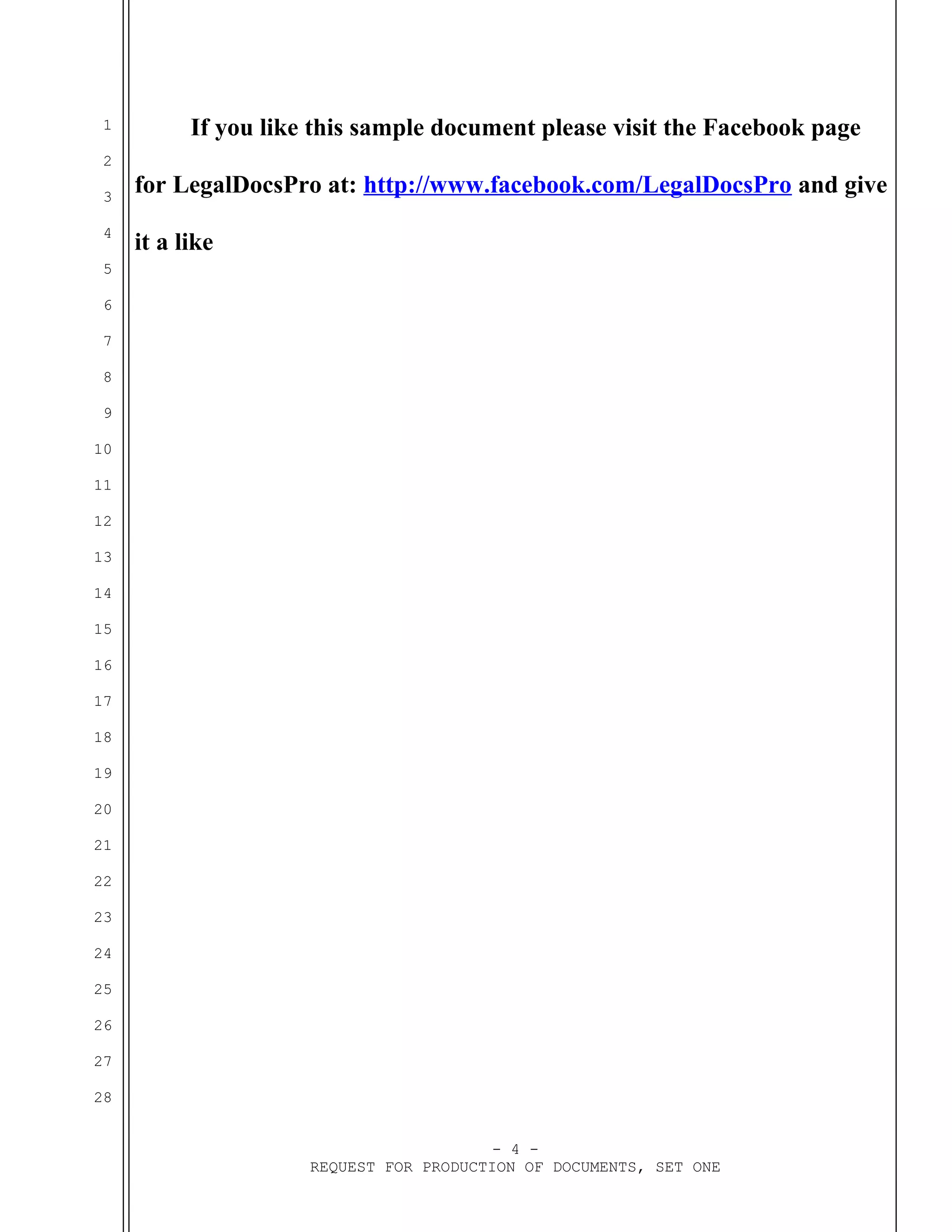 Sample California request for production of documents | DOC