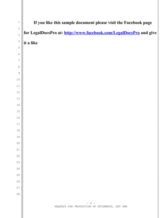 Sample California request for production of documents | DOC | Law