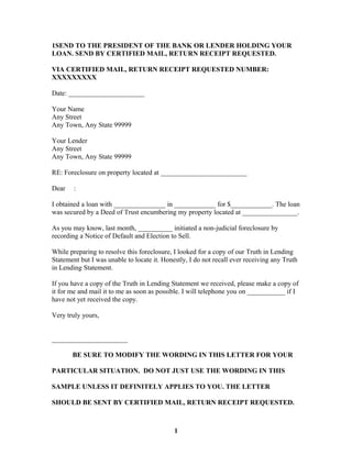 Sample request for truth in lending statement | PDF