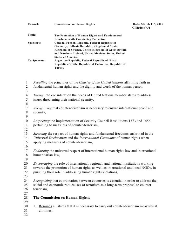 Model Un Resolution Template - prntbl.concejomunicipaldechinu.gov.co