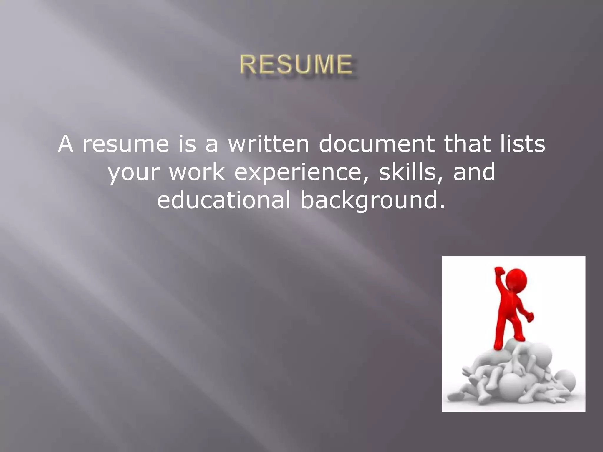 Sample resume ppt | PPTX