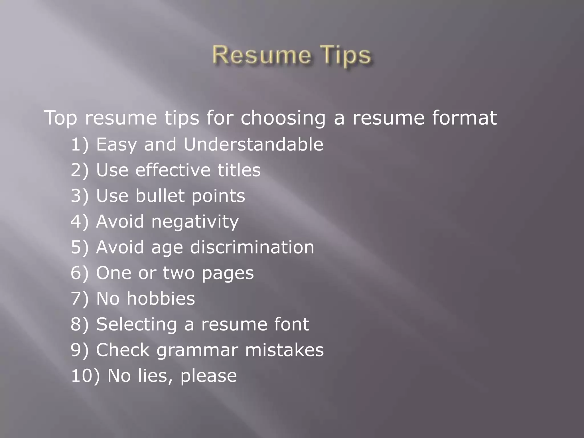 Sample resume ppt | PPTX