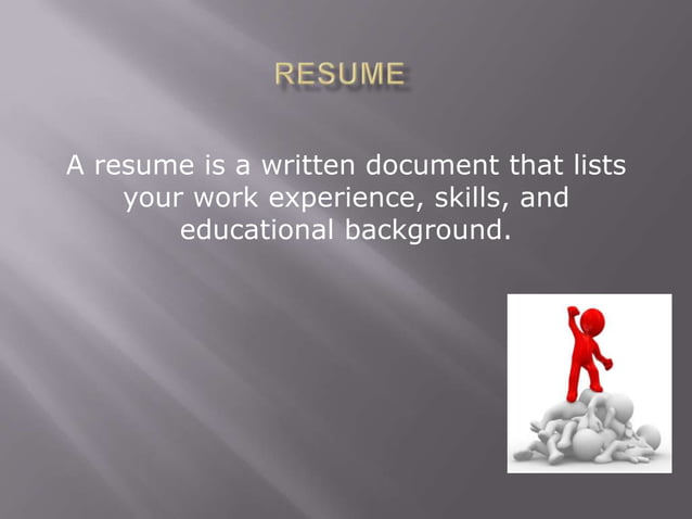 Sample resume ppt | PPTX