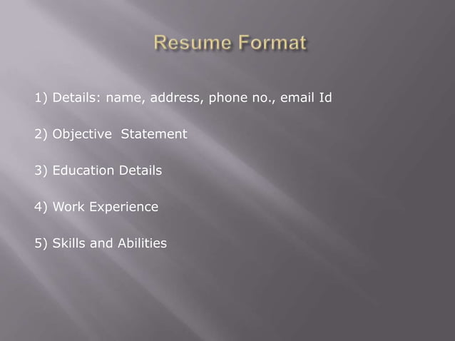 Sample resume ppt | PPTX