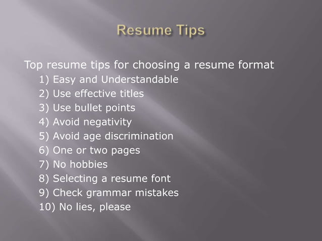 Sample resume ppt | PPTX
