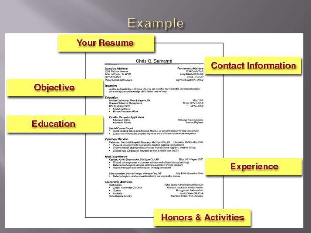 Sample resume ppt