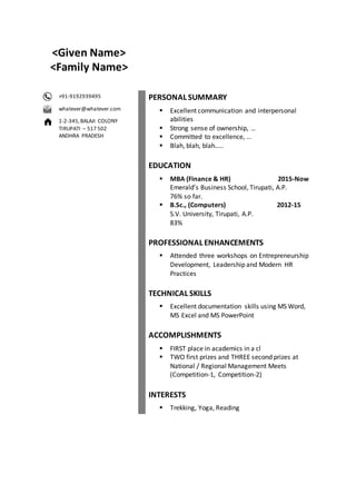 Sample Resumes | DOCX | Desktop Publishing | Computer Software and Applications