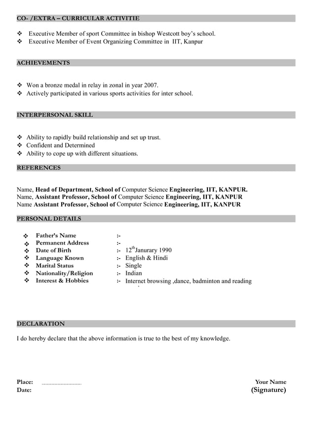 Sample resume software engineer | DOC