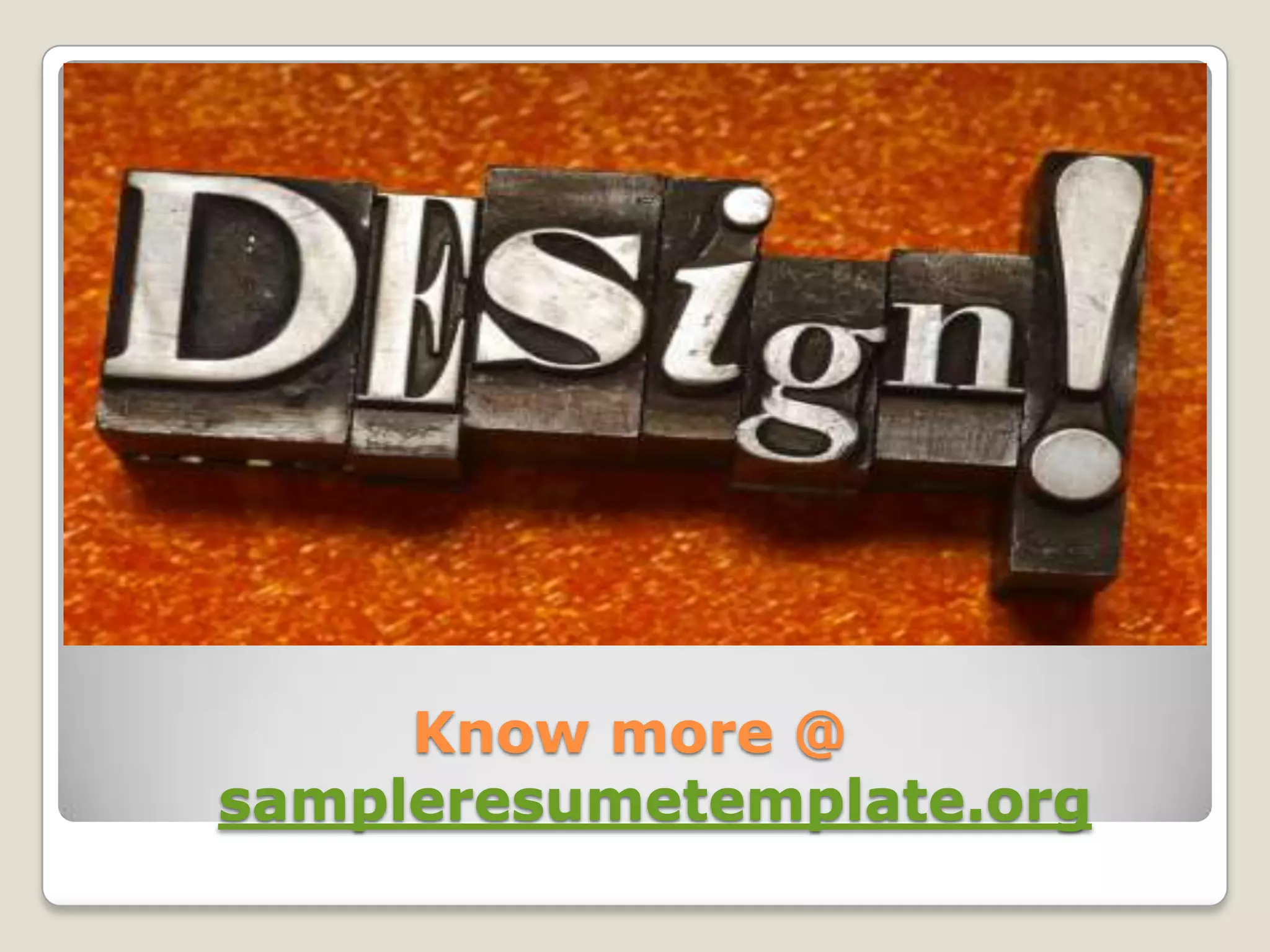 Sample resume template | PPSX