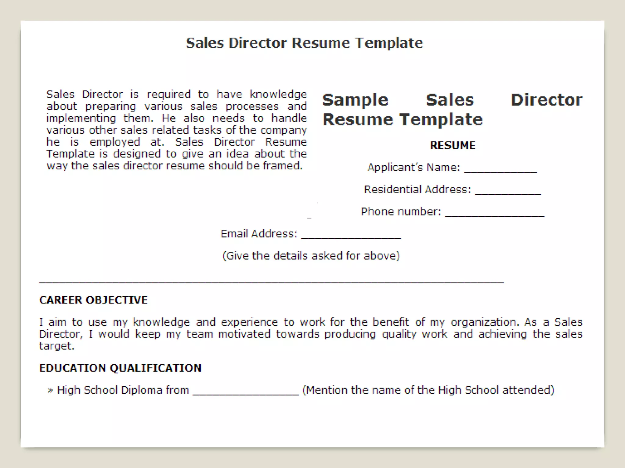 Sample resume template | PPSX