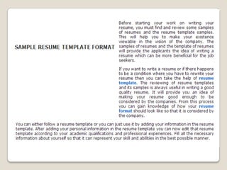 Sample resume template | PPSX