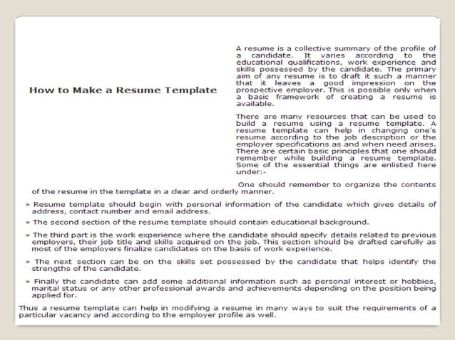 Sample resume template | PPSX