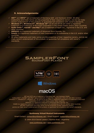 SamplerFont SoundFont Player VST VST3 64 bit for Windows and Audio Unit ...