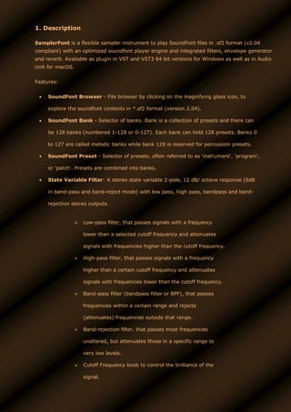 SamplerFont SoundFont Player VST VST3 64 bit for Windows and Audio Unit ...