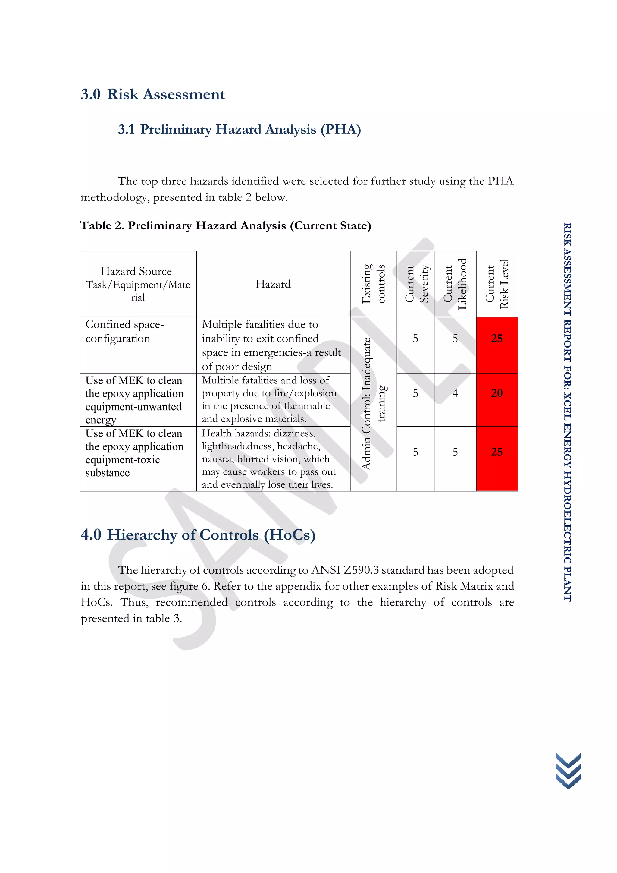 Sample risk assessment report for dcc safety students | PDF