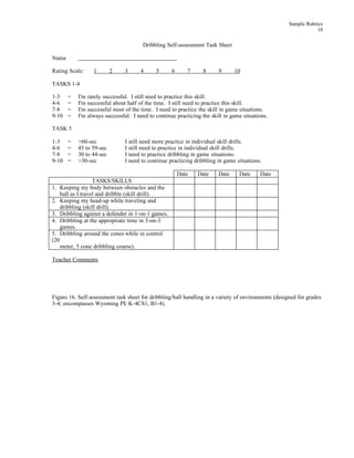 Sample rubricsforpe | DOC