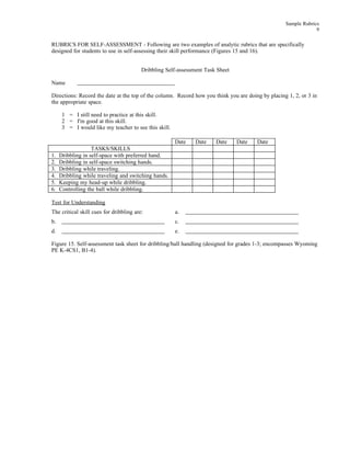 Sample rubricsforpe | DOC