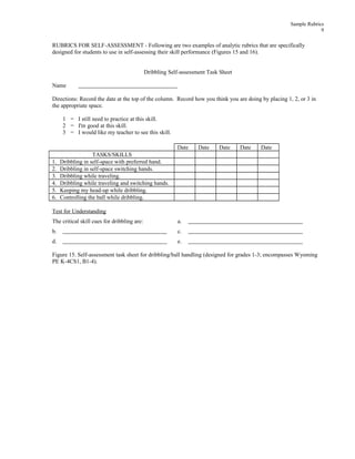 Sample rubrics for_physical_education_0 | DOC