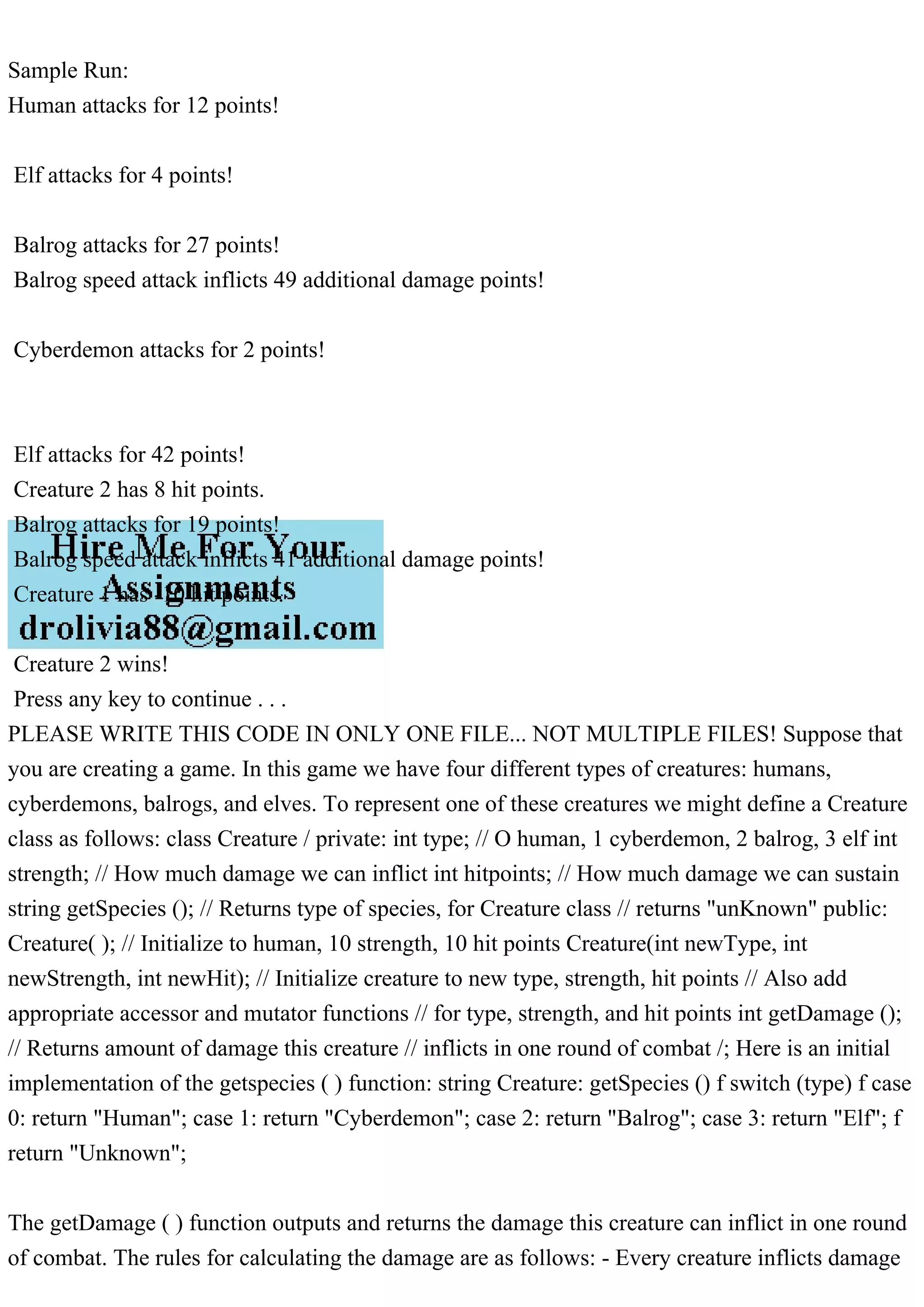 Sample RunHuman attacks for 12 points! Elf attacks for 4 poin.pdf