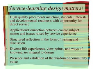 Ecology of Education and Service-Learning: Perspectives on teaching ...