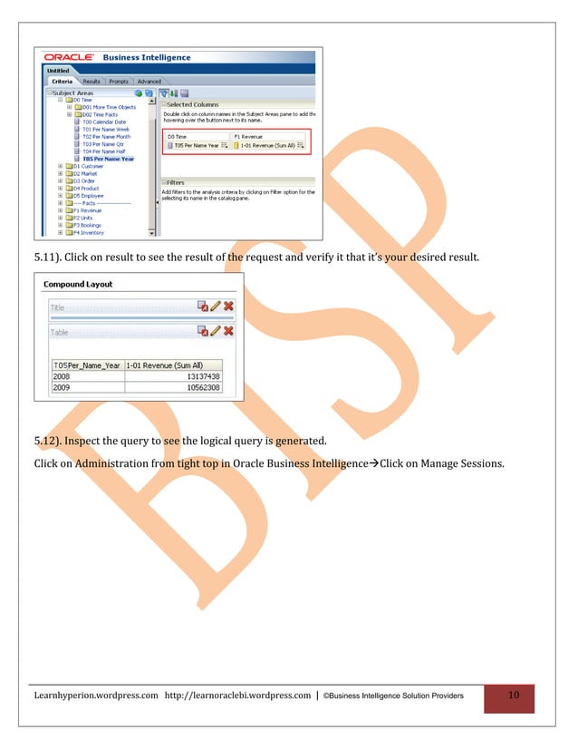 Sample sales reengineering in obiee 11g part iii | PDF