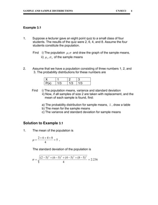 Sample sample distribution | PDF