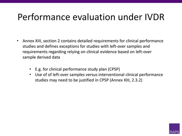 Use of left over samples under the IVDR and GDPR | PPTX