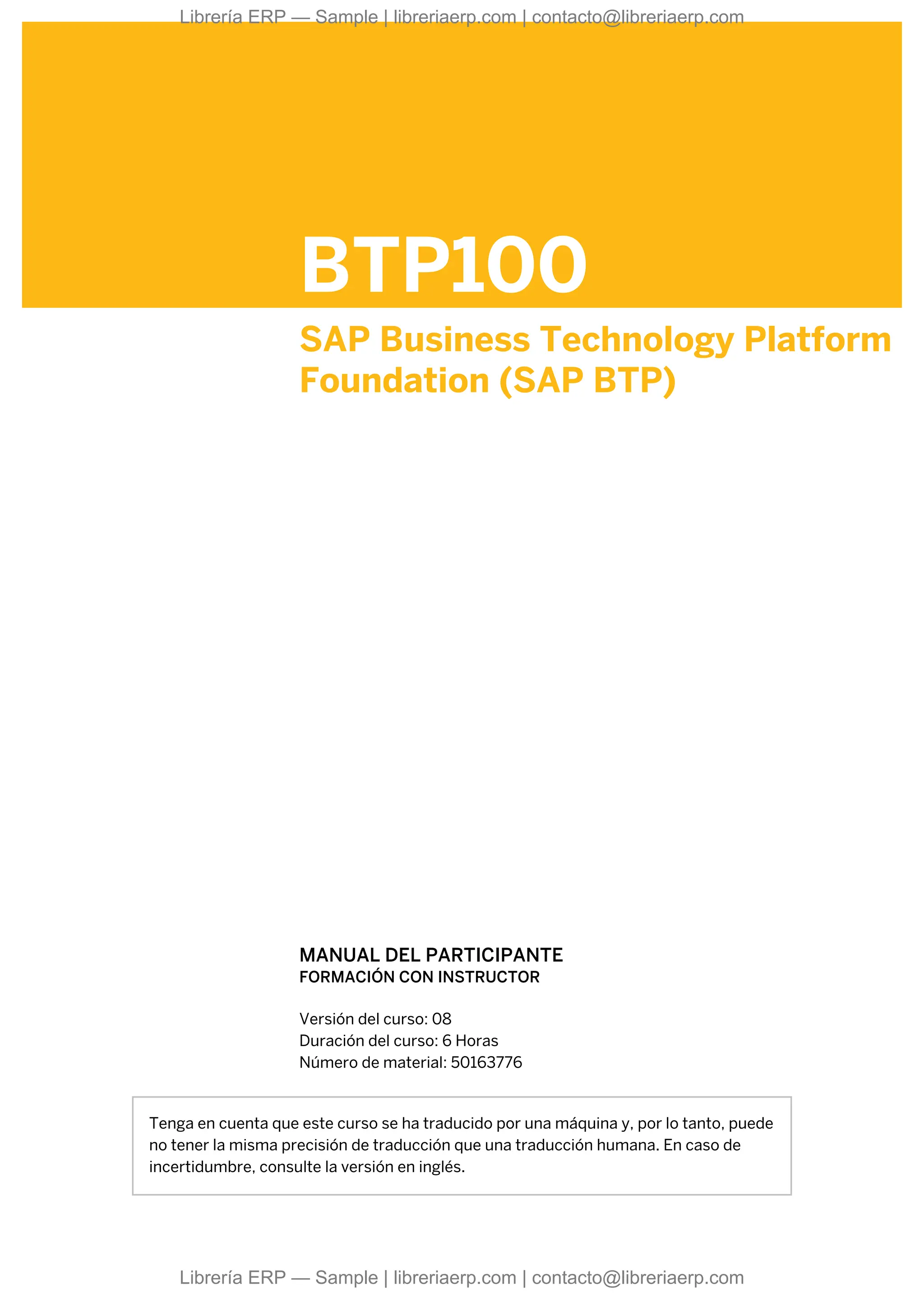 BTP100 SAP Business Technology Platform Foundation (SAP BTP) | PDF