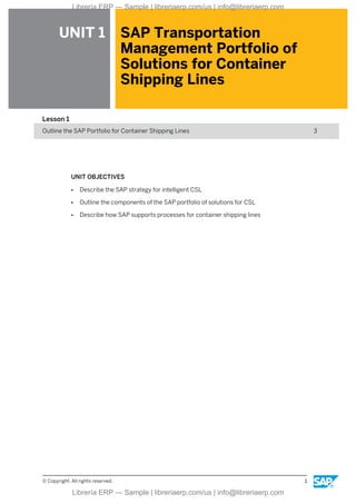 SAP Container Shipping Line Fundamentals, CSL100 Col03 | PDF
