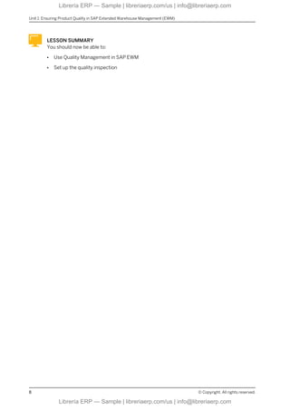 Quality Management in SAP Extended Warehouse Management | PDF