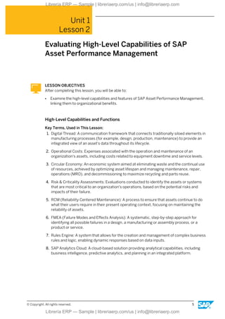 Applying SAP Asset Performance Management | PDF