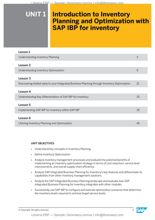 IBP400 Col2505 SAP IBP for Inventory planning and optimization | PDF