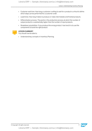 IBP400 Col2505 SAP IBP for Inventory planning and optimization | PDF