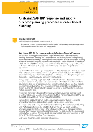 IBP800 Col2505 SAP IBP for Response and Supply | PDF